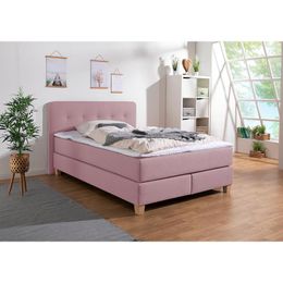 Home Affaire Boxspringbett &raquo;Fargo&laquo; inkl. Topper, in 3 Matratzenarten, in Samt- oder Strukturstoff lila Struktur fein (100% Polyester);Samtstoff (100% 