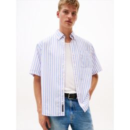 Tommy Jeans Herren Kurzarmhemd &raquo;TJM POPLIN RLX SS SHIRT EXT&laquo; Mit Rundhalsausschnitt beige 4XL (64), N-Gr