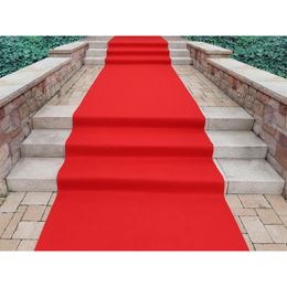 PRIMAflor-Ideen in Textil L&auml;ufer &raquo;PODIUM, Made in Belgium&laquo; rechteckig 2,6 mm H&ouml;he Breite 200 cm, Nadelfilz, Uni-Farben, ideal f&uuml;r Veranstaltungen rot 
