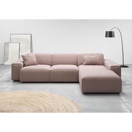 Home Affaire Ecksofa &raquo;Glimminge auch in Breitcord, Feincord, Boucl&eacute; + Easy care-Bezug&laquo; L-Form, Breite 294, Zierkissen rosa 12% Polyaxryl, 88% 