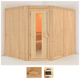 Karibu Sauna &raquo;Marit&laquo; Set, ohne Ofen beige ohne Ofen, (ohne Ofen)