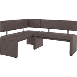 OTTO home Eckbank &raquo;Charissa&laquo; in 3 Gr&ouml;&szlig;en, verschiedene Qualit&auml;ten braun Holzwerkstoff, Massivholz B/H/T: 170cm x 90cm x 140cm, Microfaser, langer 