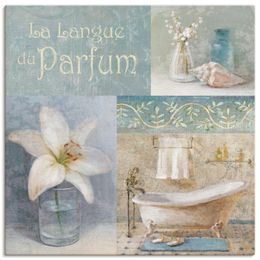 Artland Leinwandbild &raquo;Parfum I&laquo; Arrangements 1 Stk. tlg. auf Holzrahmen gespannt gr&uuml;n Leinwand B/H/T: 30cm x 30cm, Leinwandbild Arrangements quadratisch, 1 