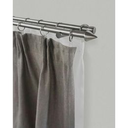 Garesa Gardinenstange &raquo;DIAMANT&laquo; &Oslash; 16 mm 2 l&auml;ufig-l&auml;ufig Wunschma&szlig;l&auml;nge Vorhanggarnitur, verl&auml;ngerbar, Kegel, edelstahl optik, mit Ringe silber Metall 