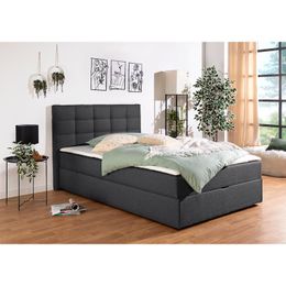 Home Affaire Boxbett &raquo;Carde&laquo; wahlweise mit Bettkasten, in H2, H3 & H4 erh&auml;ltlich grau Struktur mit Bettkasten, Liegefl&auml;che B/L: 140cm x 220cm, Gewicht