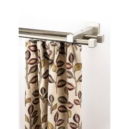 Garesa Gardinenschiene &raquo;Cubus, Quad Innenlauf&laquo; 2 l&auml;ufig-l&auml;ufig Wunschma&szlig;l&auml;nge Innenlauf-Vorhanggarnitur, verl&auml;ngerbar, Holz-Aluminium grau B/L: 530cm,
