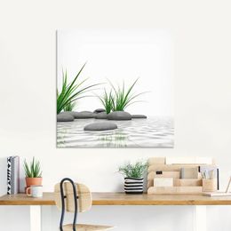 Artland Glasbild &raquo;3D Steine&laquo; Zen 1 Stk. tlg. in verschiedenen Gr&ouml;&szlig;en wei&szlig; B/H/T: 80cm x 60cm, Glasbild Zen, 1 Stk.