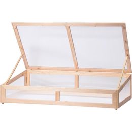 Dobar Fr&uuml;hbeet Fr&uuml;hbeetaufsatz f&uuml;r Hochbeete oder Gartenboden beige Holzwerkstoff B/H/T: 67cm x 31,5cm x 128cm