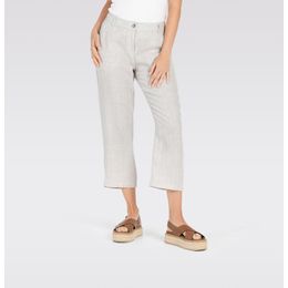MAC Damen MAC Leinenhose &raquo;NORA cropped&laquo; Sommerhose temperaturausgleichend und angenehm auf der Haut grau 36, N-Gr