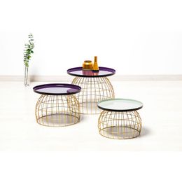 Kayoom Beistelltisch &raquo;Laudatio Beistelltisch-Set, Beistelltische im 3er-Set,Gitteroptik&laquo; Set, 3 Stk. tlg. 3er-Set, vielf&auml;ltig einsetzbar, aktuelle Farben 