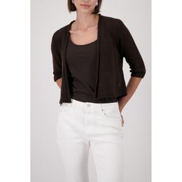 monari Damen Strickjacke &raquo;Jacke Strick&uuml;berwurf Basic&laquo; mit Halbarm braun 44
