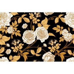 papermoon Fototapete &raquo;BLUMEN ABSTRAKT-MUSTER DESIGN ROSEN DEKO VINTAGE RETRO&laquo; bunt Vlies B/L: 1,5m x 1,11m, Bahnen: 7 Stk.