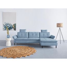 OTTO home Ecksofa &raquo;Birkholm L-Form&laquo; Armlehnverstellung, auch in Easy Clean Bezug - mit Wasser zu reinigen blau 98% Polyester 2% Polyamid B/H/T: 267cm 