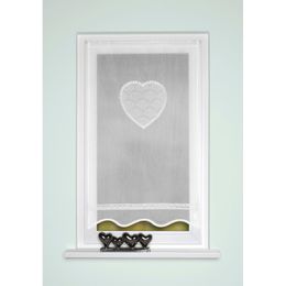Home Wohnideen T&uuml;rvorhang &raquo;CORAZON&laquo; Stangendurchzug 1 Stk. tlg. T&uuml;r-und Fensterbehang, Batist, bestickt wei&szlig; Polyester 80cm, Stangendurchzug, 40cm