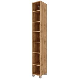Welltime Vorratsschrank &raquo;Horki&laquo; 25 cm breit braun Holzwerkstoff Wotaneiche, B/H/T: 25cm x 180cm x 35cm