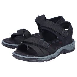 Rieker Damen Trekkingsandale Trekkingschuh, Outdoorsandale, Sommerschuh mit Klettriemchen schwarz 36