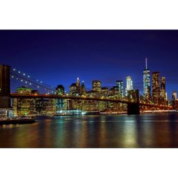 papermoon Fototapete &raquo;BROOKLYN BRIDGE-NEW YORK CITY SKYLINE&laquo; bunt Vlies B/L: 3,5m x 2,6m, Bahnen: 7 Stk.