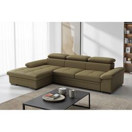 Sit & More sit&more Ecksofa &raquo;Viola, Leder, L-Form, B: 260 cm, mit Armteil- und Kopfteilvertsellung&laquo; optional mit Schlaffunktion braun B/H/T: 260cm x 73cm x 174cm