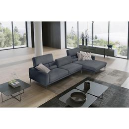 Egoitaliano Ecksofa &raquo;Masu, Design trifft sensationellen Sitzkomfort, Breite 277cm, L-Form&laquo; inkl. 2 Kissenrollen, R&uuml;ckenelemente manuell verstellbar, Metallf&uuml;&szlig;e 
