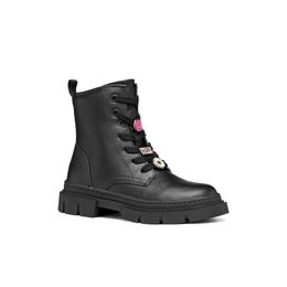 Geox M&auml;dchen Schn&uuml;rboots &raquo;J KARSYN GIRL&laquo; Stiefelette mit Pins, Gr&ouml;&szlig;enschablone zum Download schwarz 34
