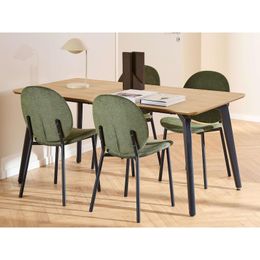 ACTONA GROUP Esszimmer-Set &raquo;Essgruppe, Speisetisch mit Wohnzimmerst&uuml;hlen&laquo; Set, 1x Tisch + 4x St&uuml;hle, 5 Stk. tlg. schwarz Polyester B/H/T: 160cmcm x 