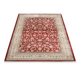 OCI DIE TEPPICHMARKE Teppich &raquo;INSPIRATION KESHAN&laquo; rechteckig 12 mm H&ouml;he Glanz Viskose, mit Fransen, Hoch Tief Struktur, Vintage, Wohnzimmer rot 