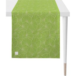 Apelt Tischl&auml;ufer &raquo;3961 Outdoor, Sommerdeko, Sommer&laquo; Jacquardgewebe gr&uuml;n Polyester, Viskose B/L: 46cm x 135cm, 1 Stk., rechteckig