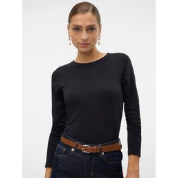V&eacute;ro Moda Vero Moda Damen Langarmshirt &raquo;VMLULU LS O-NECK TOP JRS GA NOOS&laquo; Baumwollmischung, slim fit schwarz XL