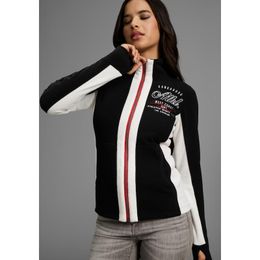Kangaroos Damen Kangaroos Fleecejacke ohne Kapuze f&uuml;r kalte Tage, schnelltrocknend, w&auml;rmend, figurbetonter Schnitt schwarz 32/34