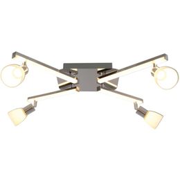 N&auml;ve n&auml;ve LED Deckenleuchte &raquo;Ibiza&laquo; LED-Board 1 Stk. Warmwei&szlig; 4x4.3W+4x 4W = 33.2W 3000K; 4x 344lm+4 320lm = 2656lm 20,000h Energy grau 8, H: 22cm, 1 Stk.