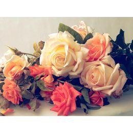 papermoon Fototapete &raquo;Vintage Rosen&laquo; bunt Vlies B/L: 3m x 2,23m, Bahnen: 6 Stk.