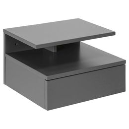 ACTONA GROUP Nachttisch &raquo;Ashlan Nachtkommode&laquo; Nachtschrank, wandmontiert, 1 Schublade, 1 Fachboden, Metallschienen grau B/H/T: 35cm x 22,5cm x 32cm