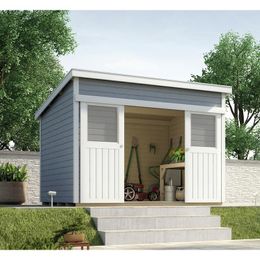 Weka Gartenhaus &raquo;225 Gr.2&laquo; grau Massivholz Fu&szlig;boden im Gartenhaus, ohne Dacheindeckung