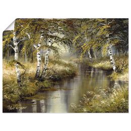 Artland Wandbild &raquo;Kanal tief im Wald&laquo; Wald 1 Stk. tlg. als Leinwandbild, Poster in verschied. Gr&ouml;&szlig;en gr&uuml;n B/H/T: 80cm x 60cm, Poster Wald Querformat, 1 Stk.