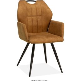 OMG Design Esszimmerstuhl &raquo;Puck&laquo; (Set) 2 Stk.Esszimmerstuhl, pflegeleichter Bezug Polyester B/H/T: 57cm x 89,5cm x 61,5cm, 2 Stk., Stoff Lederoptik, 2