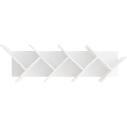 FMD Wandregal &raquo;B&uuml;chen 2&laquo; wei&szlig; Holzwerkstoff B/H/T: 127,5cm x 38,5cm x 25,5cm, 7 Stk. offene F&auml;cher
