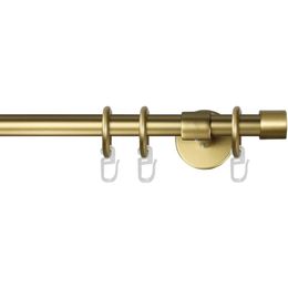Garesa Gardinenstange &raquo;RUSTIKA&laquo; &Oslash; 16 mm 1 l&auml;ufig-l&auml;ufig Wunschma&szlig;l&auml;nge rustikale Vorhanggarnitur, verl&auml;ngerbar, m. Ringe, Endkappe gold Metall B/L: 