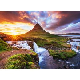 papermoon Fototapete &raquo;Kirkjufel Waterfalls Iceland&laquo; glatt bunt Vlies B/L: 1,5m x 1,11m, Bahnen: 7 Stk.