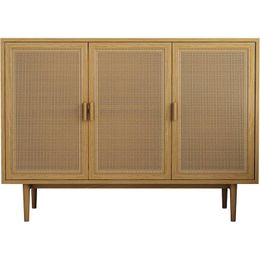 OTTO home Sideboard &raquo;Lorelia&laquo; FSC -zertifiziertes Massivholz, Holzwerkstoff, Melamin B/H/T: 118cm x 85cm x 40cm, Esche Eukalyptus, 3 Stk.