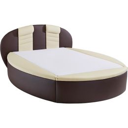 Westfalia Schlafkomfort Rundbett mit Bettkasten braun Bezug Bett: Kunstleder;Bonnell-Federkernmatratze: 51% Polypropylen, 39% Polyester, 10% Baumwolle;Kaltschaummatratze: 100