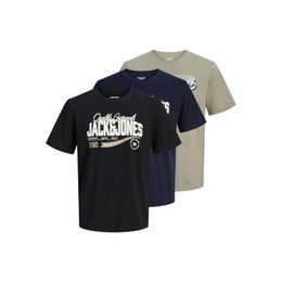 Jack & Jones Jack & Jones Herren T-Shirt &raquo;JJELOGO TEE SS O-NECK 2 COL AW26 3PK MP&laquo; Packung, 3 aus Baumwolle, mit geradem Abschluss bunt S