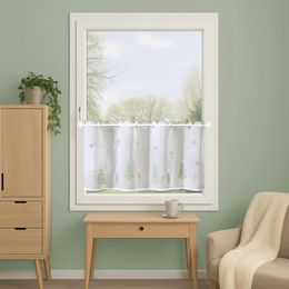 Home Wohnideen Scheibengardine &raquo;JARA&laquo; Stangendurchzug 1 Stk. tlg. Cafehaus, bestickt, Voile, Stangenl&ouml;cher Polyester 45cm, Stangendurchzug, 120cm
