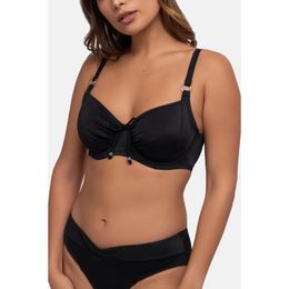 Dorina Damen B&uuml;gel-Bikini-Top &raquo;Fiji&laquo; Full Cup, Stoffraffung vorne schwarz 70, Cup G