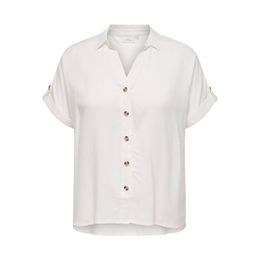 Only Carmakoma Damen Only CARMAKOMA Kurzarmbluse &raquo;CARYASMIN SHIRT S/S WVN NOOS&laquo; wei&szlig; 46