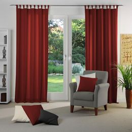 WIRTH Vorhang &raquo;Dim out&laquo; Schlaufen 1 Stk. tlg. nach Ma&szlig; rot Polyester 305cm, Schlaufen, 142cm