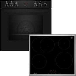 Neff Induktions Herd-Set &raquo;E2CCG6AK0&laquo; CircoTherm zum Backen auf 3 Ebenen & Powerstufe f&uuml;r schnelle Hitze schwarz 17 Leistungsstufen
