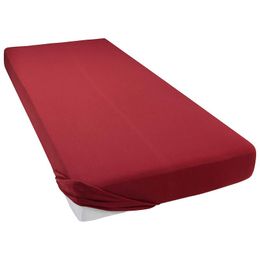 bellana Spannbettlaken &raquo;bellana Melone, 100% Baumwolle, Jersey, b&uuml;gelfrei&laquo; reine Baumwolle, Spannbetttuch f&uuml;r Matratzen bis 25cm H&ouml;he rot Mako-Jersey,