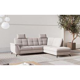 Sit & More sit&more Ecksofa &raquo;Zora&laquo; wahlweise mit Schlaffunktion und Bettkasten grau 100% Polyester B/H/T: 244cm x 92cm x 212cm, Luxus-Microfaser Euphoria, 