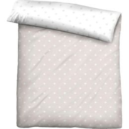 Biberna Wendebettbezug &raquo;Mix & Match in Gr&ouml;&szlig;e 135x200 oder 155x220 cm&laquo; Bettbezug aus Baumwolle, gemusterte Bettw&auml;sche mit Wendeoptik beige Mako-Satin, 