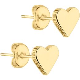 Liebeskind Berlin Damen Paar Ohrstecker &raquo;Schmuck Geschenk Edelstahl Ohrringe Herz&laquo; gold Edelstahl